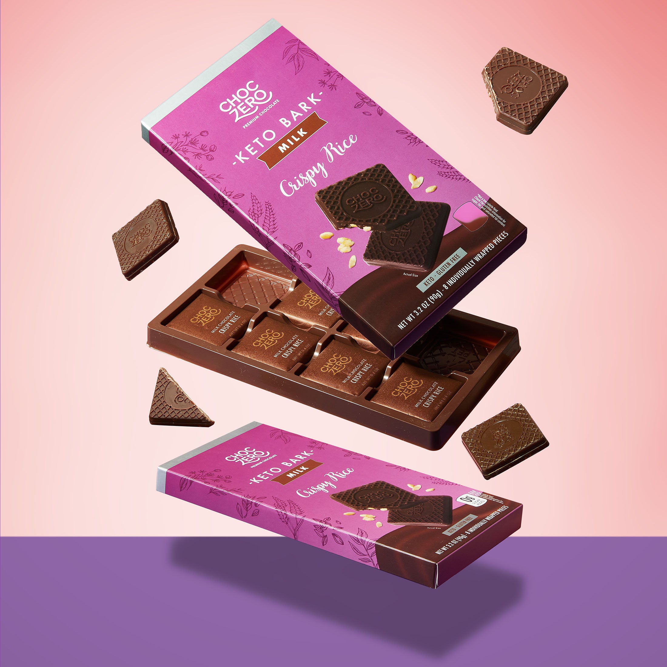 Milk Chocolate Crispy Rice Keto Bark - Gluten Free Crisped Puffs – ChocZero