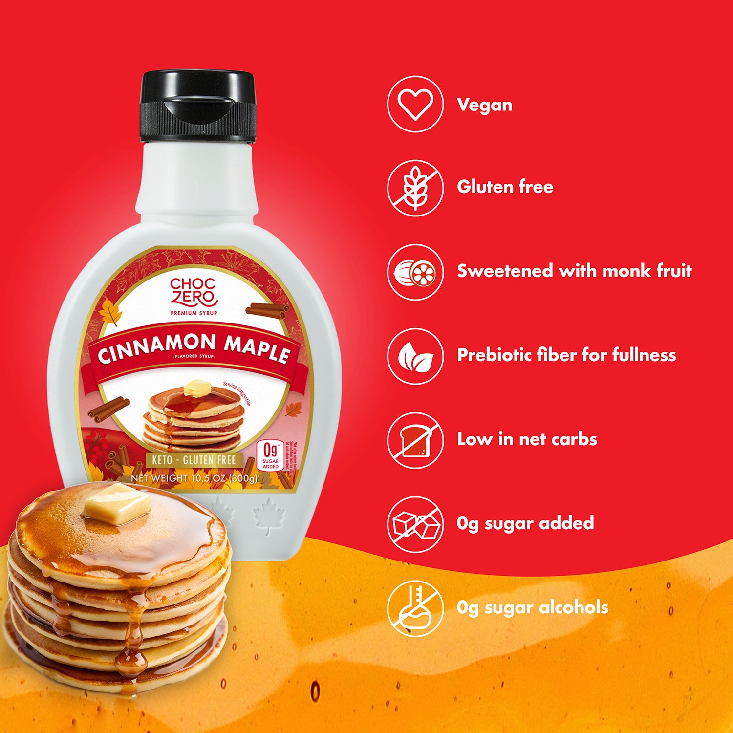 Maple Cinnamon Sugar Free Syrup - Keto Friendly, Gluten Free – ChocZero