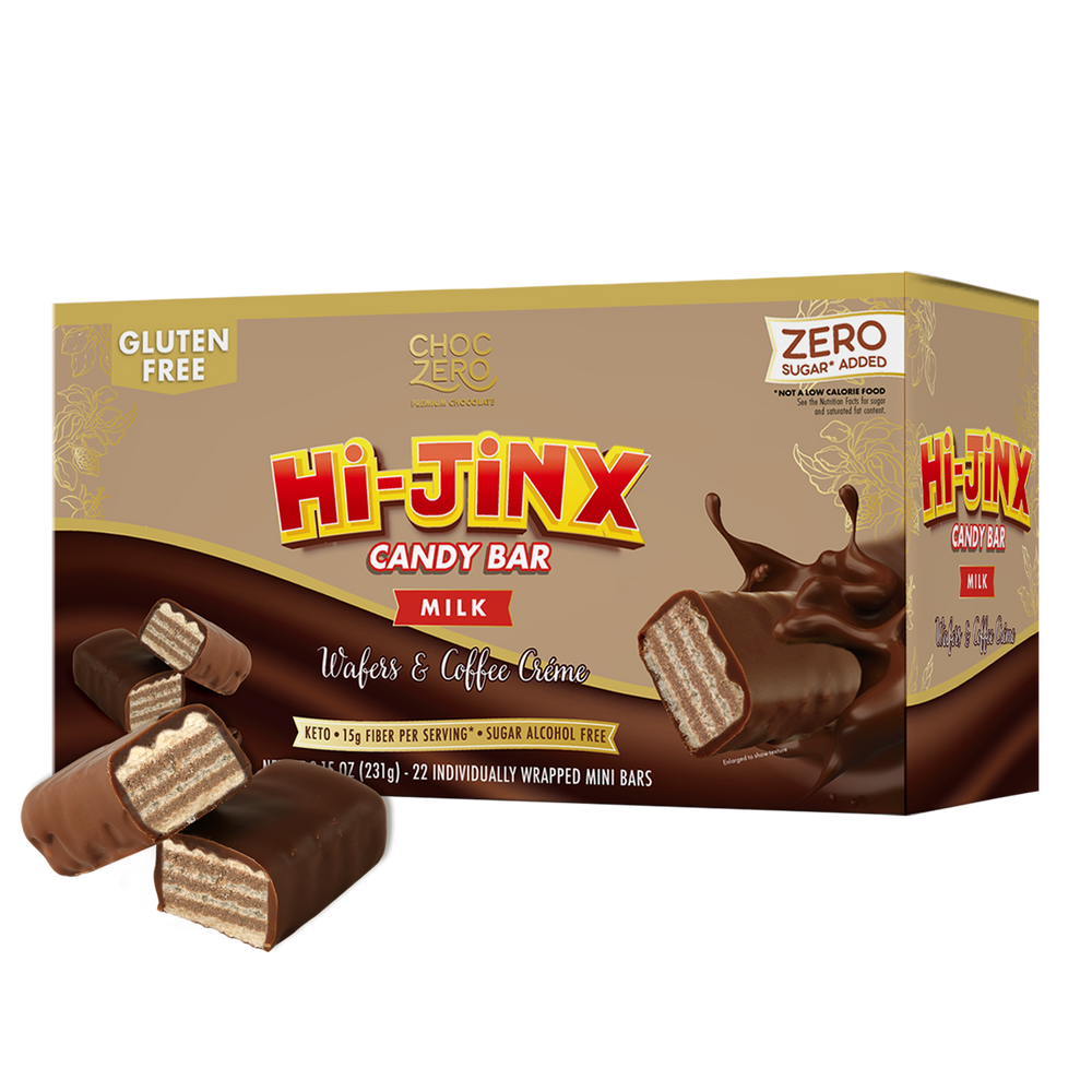 No Sugar Added Milk Chocolate Coffee Wafer Candy Bars – Hi-Jinx Bars ...