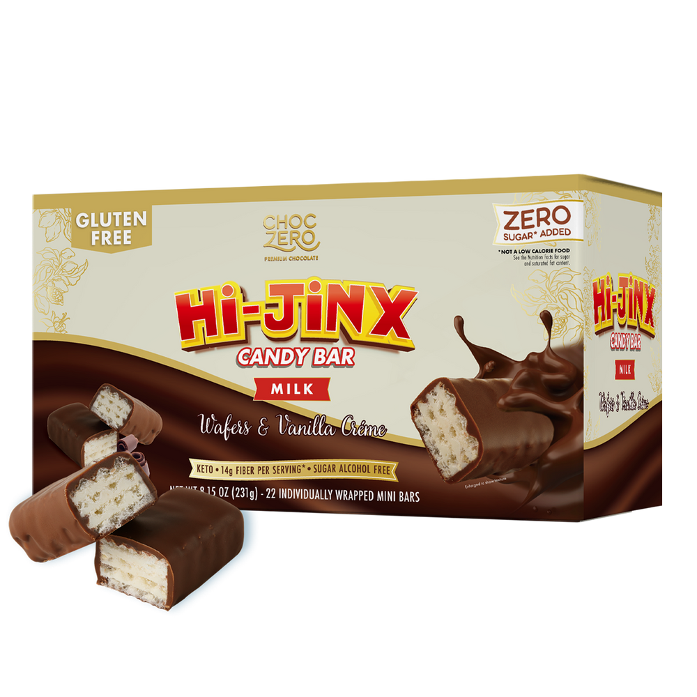 No Sugar Added Milk Chocolate Wafer Candy Bars – Hi-Jinx Bars – ChocZero
