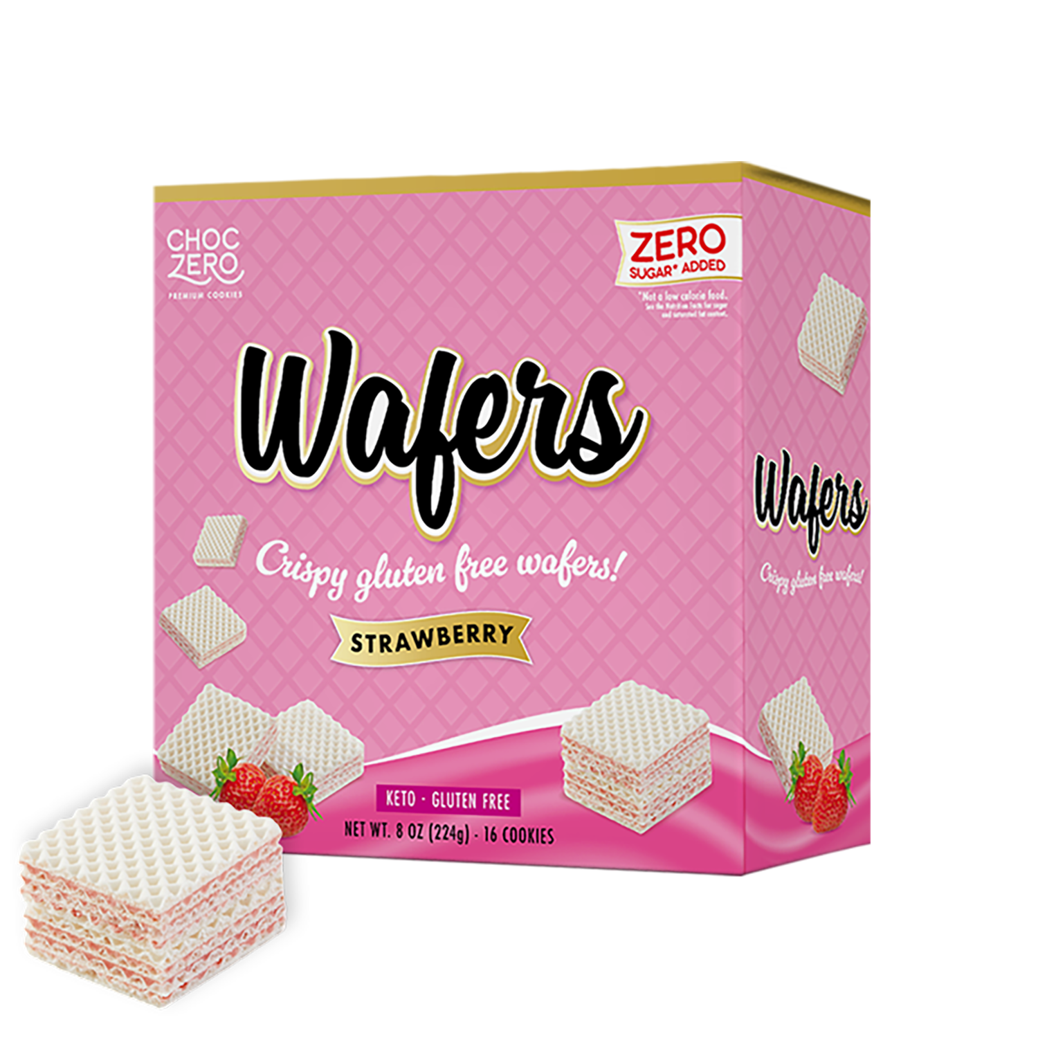 Gluten Free Strawberry Wafer Cookies - Keto Friendly, Sugar Free – ChocZero